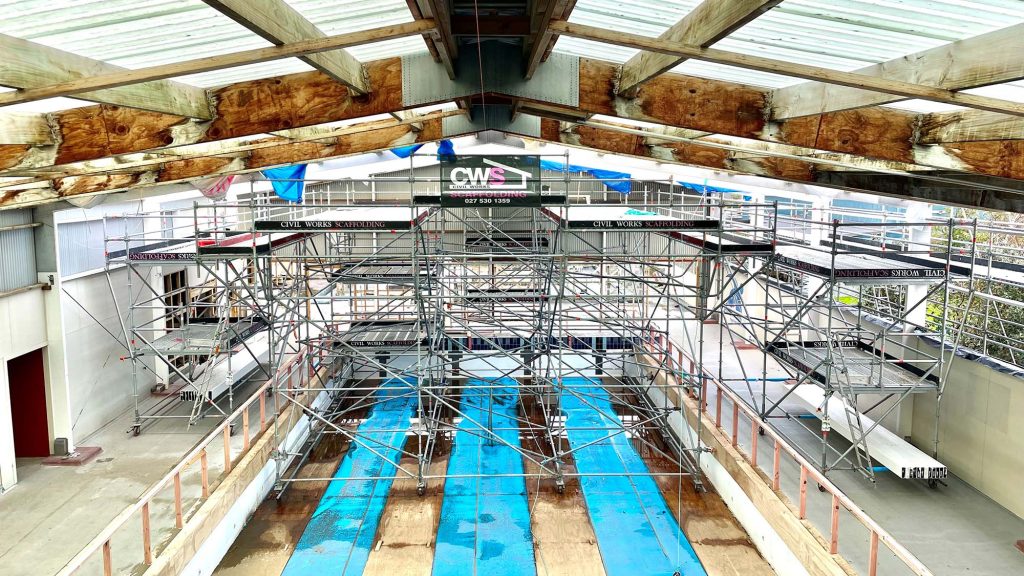 Foxton Swimming Pool - Layher. The Scaffolding System.